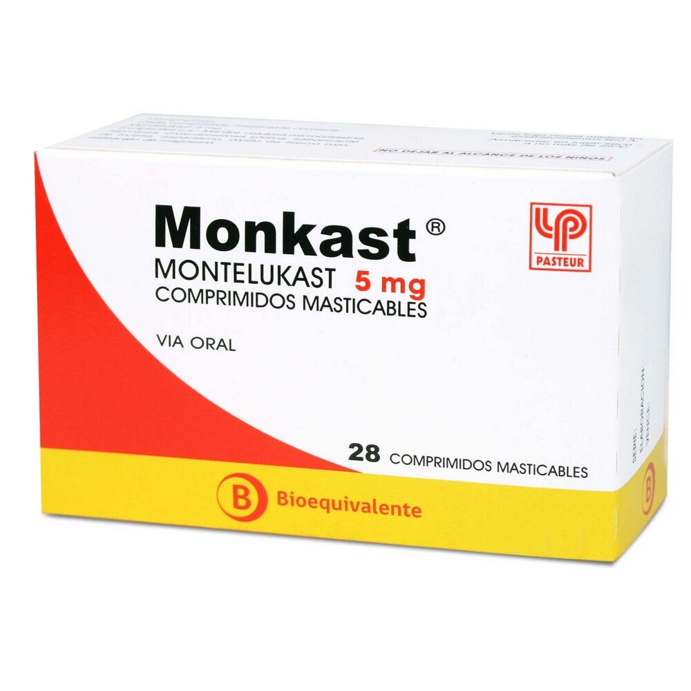 Monkast 5 mg / 28 Comprimidos Masticables - Farmacia Belgochilena